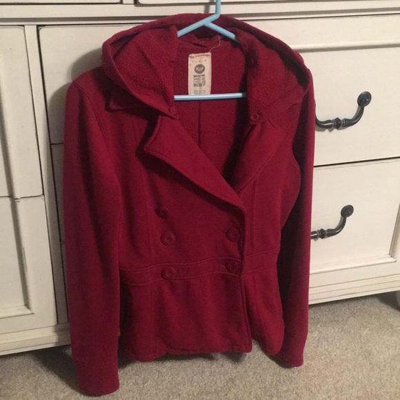 Roxy | Jackets & Coats | Loved Roxy Fleece Jacket With Removable Hood ...